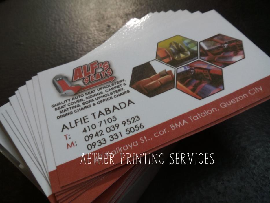 Matte and Glossy Laminated Calling cards or Business Cards, Hobbies ...