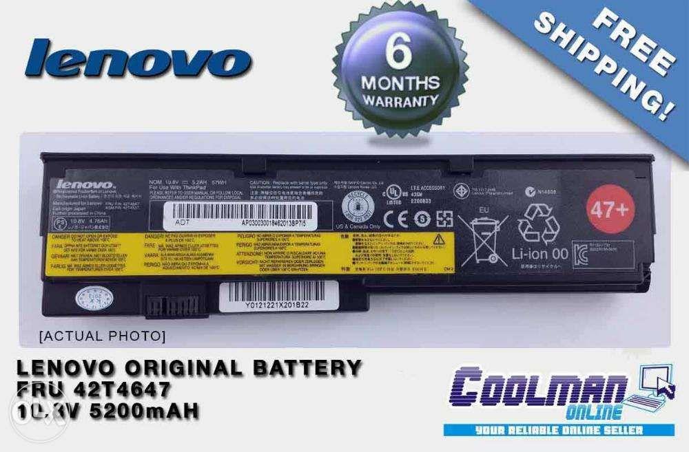 Genuine OEM 6 cell Battery Lenovo Thinkpad X200 X200S X201 X201S 47WH ...
