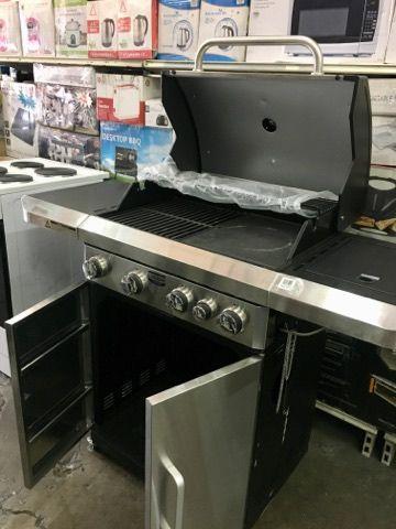 Coolabah 4 Burner Stainless BBQ LPG Grill w Side Burner Stove ...