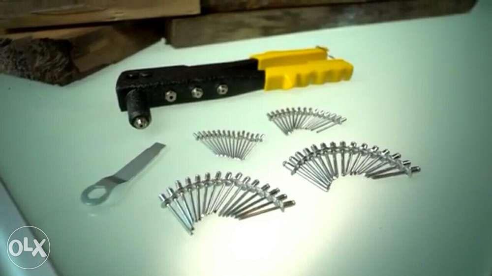 TITAN Heavy Duty Riveter Rivet Gun Tool with 60 Rivets, Furniture ...