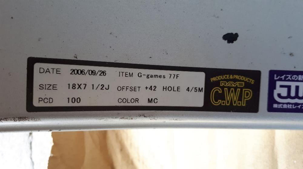 Rays G-Games 77F 18 inch 4 and 5 x 100, Car Parts & Accessories, Mags ...