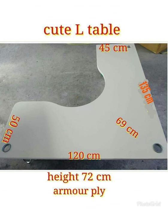 L-Shape Table - Durable and Thick (Armour Ply, Furniture & Home Living ...