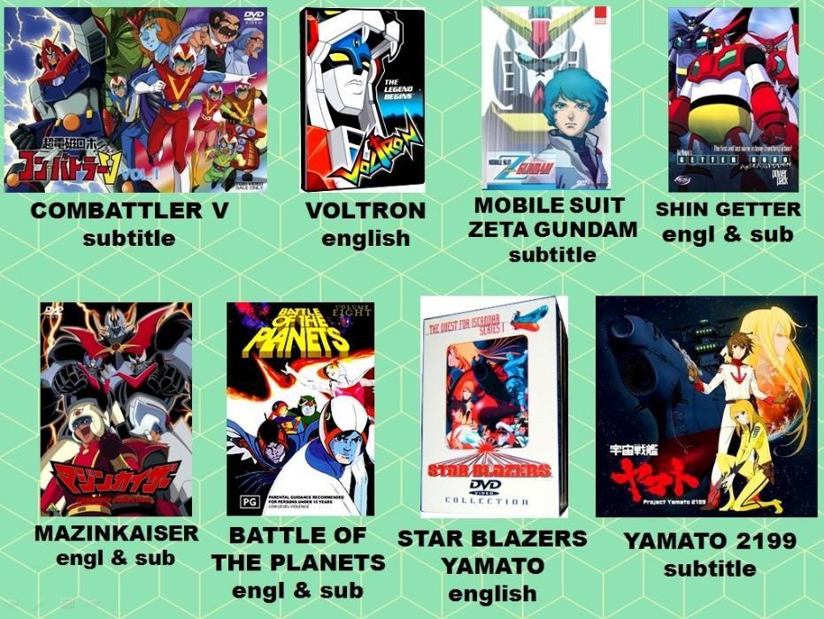 Anime DVD Collection For Sale Voltes V Mazinger Daimos Bioman Shaider ...