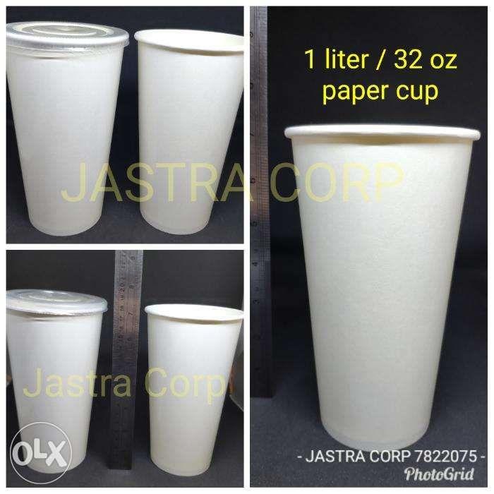 1 liter 32 oz paper cup plastic cup 320cc milk tea cups slim 22 oz ...