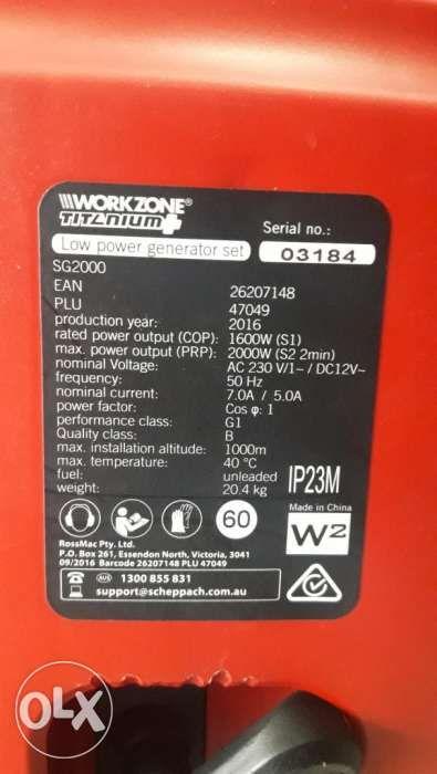 Workzone Titanium Inverter Generator 2000watts Gasoline, Furniture ...