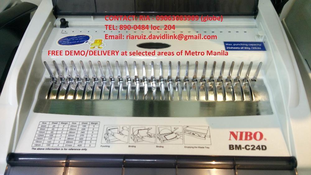 Plastic Binding Machine Comb Binder with Punch selection NIBO BMC24D ...