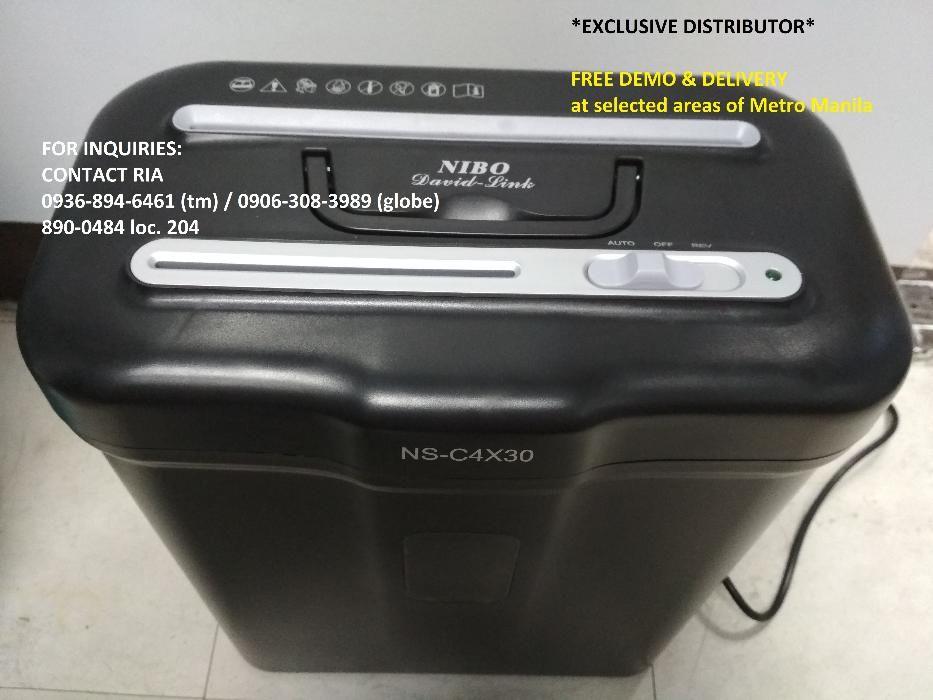 cross cut NSC4X30 Paper shredder black durable steel cutters NIBO ...