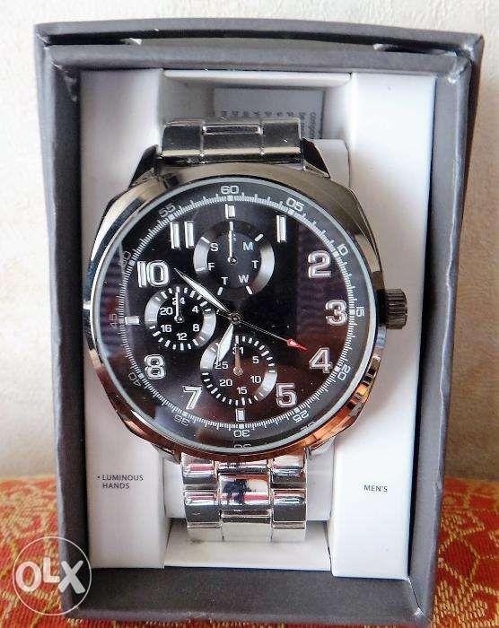 Mossimo Watch Mens Big Face Leather Strap FMDMO131 Steel Strap FMDMO109 ...