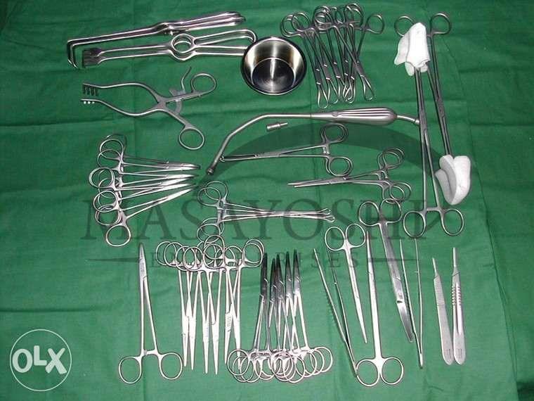 Basic Laparotomy Instrument Set with Sterilizing tray, Health ...