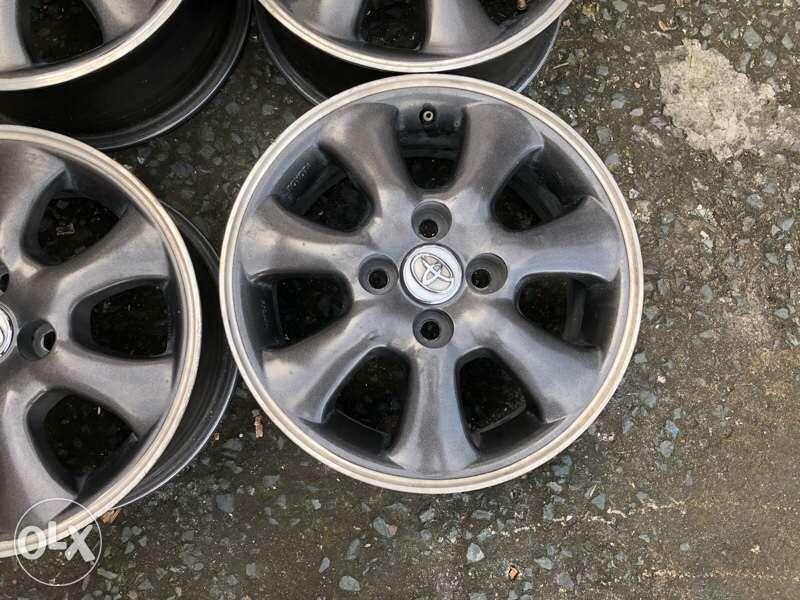4pcs 14 Altis magwheels used 4Holes pcd 100, Car Parts & Accessories ...