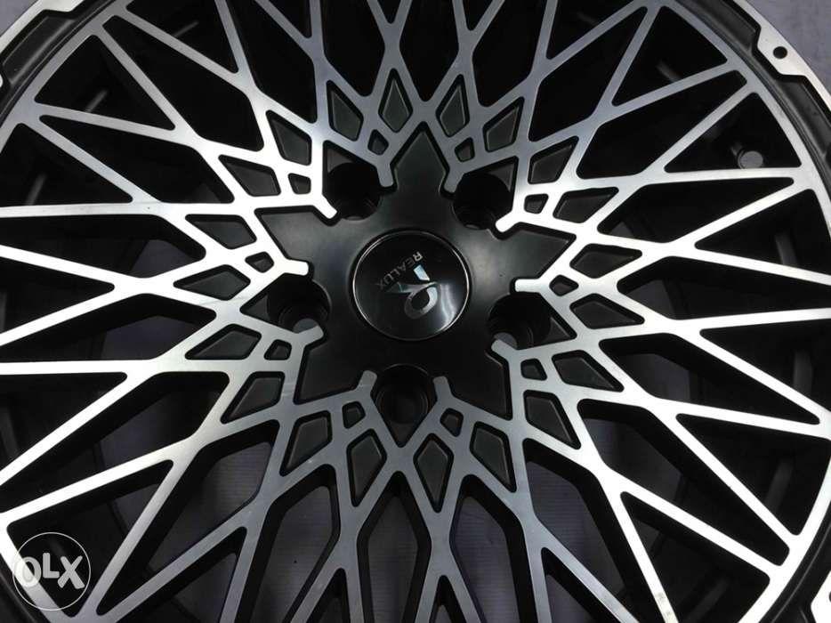 4pcs 17 Realux Mesh Jh0790 magwheels color Black and silver 5 Holes pcd ...