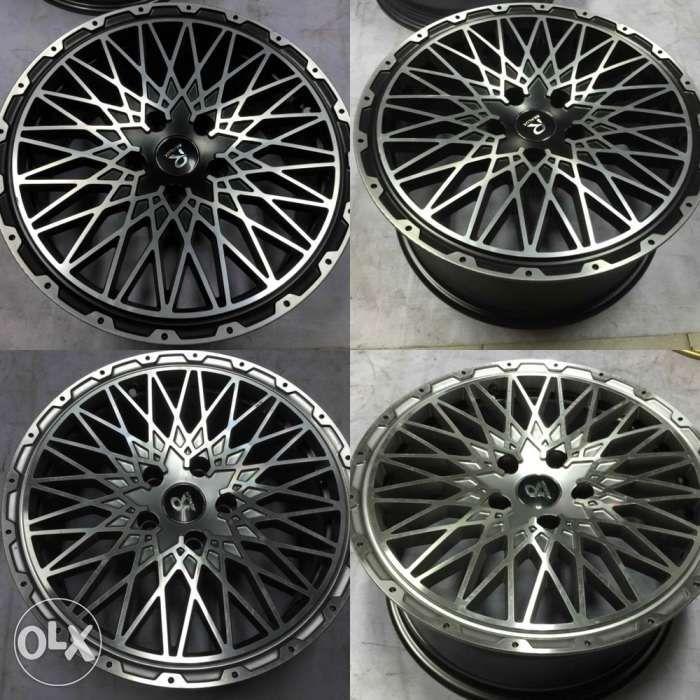 4pcs 17 Realux Mesh Jh0790 magwheels color Black and silver 5 Holes pcd ...