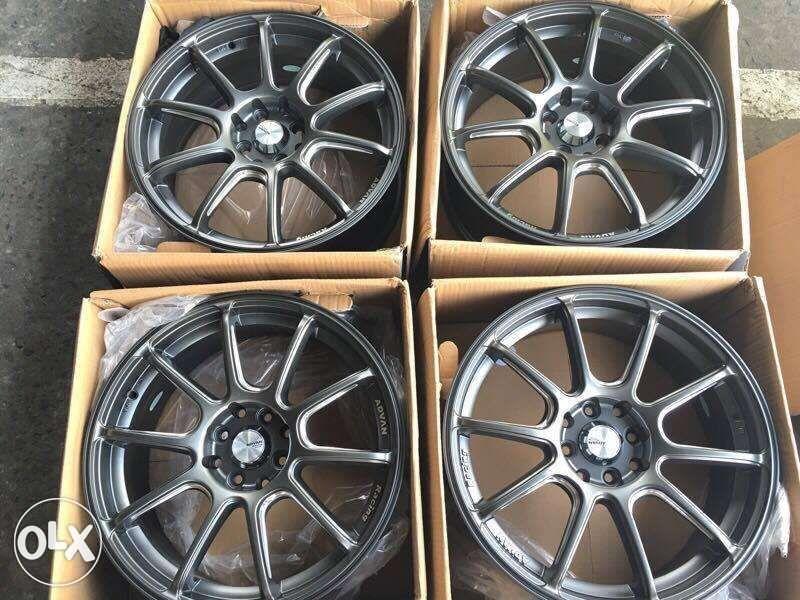 17” advan rz Gray magwheels 4holes pcd 100 n 114, Car Parts ...