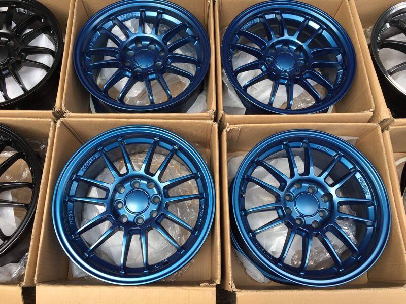 4pcs 15" RE30 design Mags 4Holes pcd 100 -114 blue, Car Parts ...