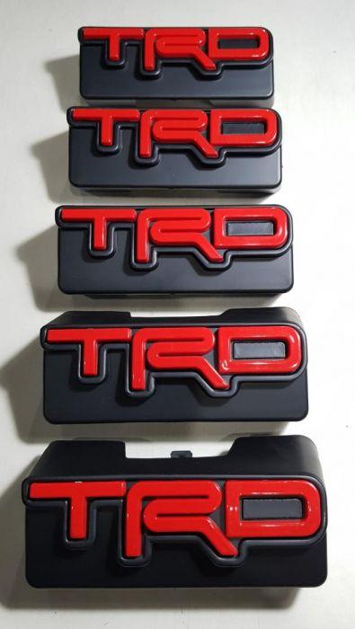 TRD logo emblem embossed grille trunk fender red plastic, Car Parts ...