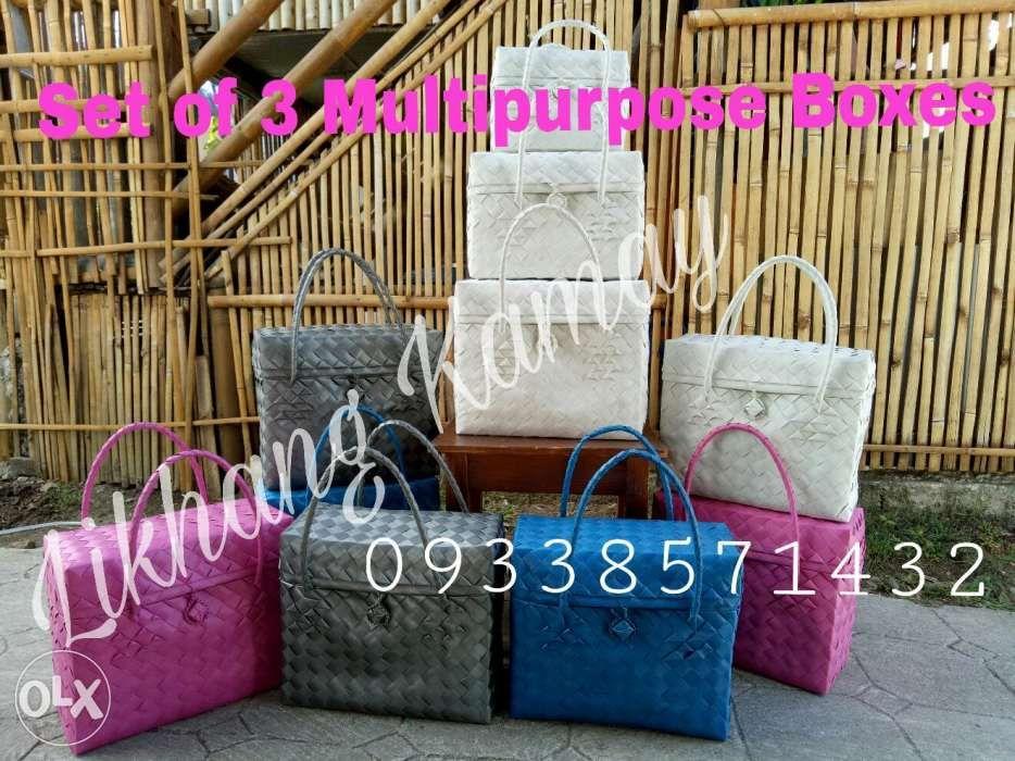 Plastic Bayong Boxes Picnic Box Multipurpose Box, Women's Fashion, Bags ...