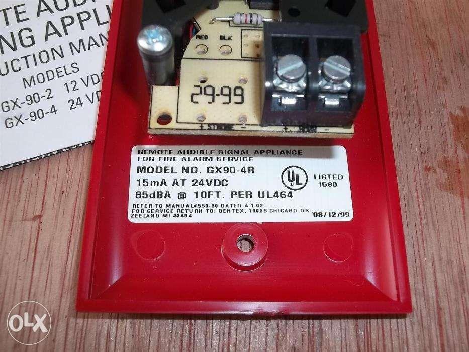 Gentex USA model GX90-4R Fire Alarm Horn Sounder 24v, Furniture & Home ...
