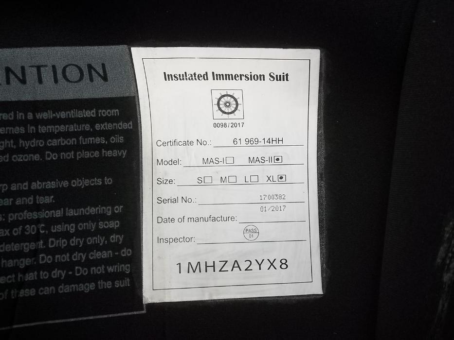 Mullion MAS II Neoprene Immersion Abandonment Suit, Men's Fashion ...