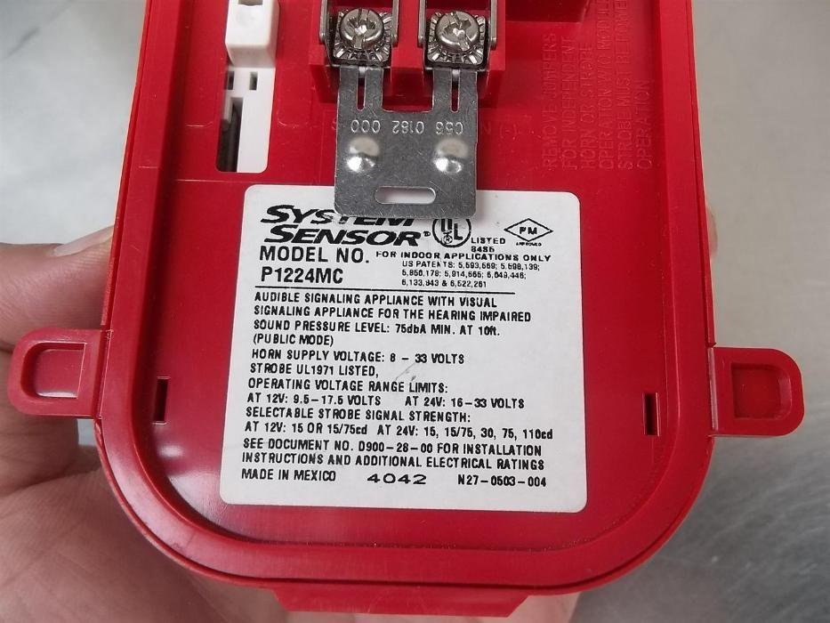 System Sensor USA model P1224MC Horn Strobe Fire Alarm, Furniture ...