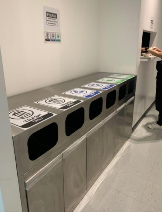 waste segregation stainless Trash bin by 6 compartment.., Furniture ...