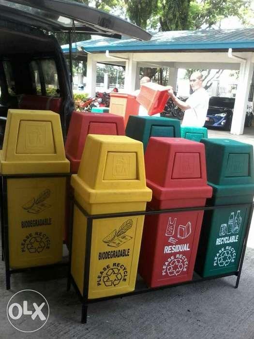 Waste segregation trash bin plastic trash bin, Furniture & Home Living ...