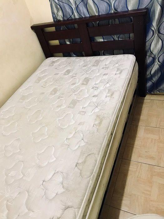 2nd-hand single bed with thick mattress, Furniture & Home Living ...