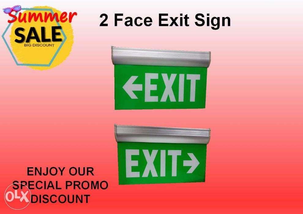 LED 2 Face Exit Sign Lights, Furniture & Home Living, Cleaning ...