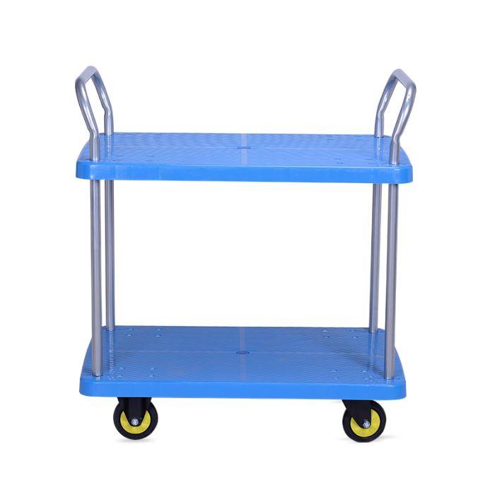 Double Decker Plastic Platform Push Cart Double Trolley, Furniture ...