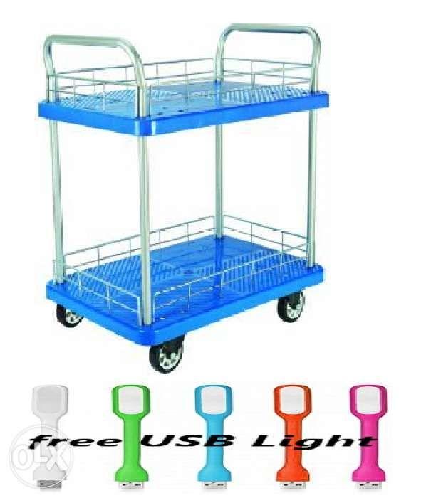 Double Decker Push Cart Plastic Platform, Furniture & Home Living, Home ...