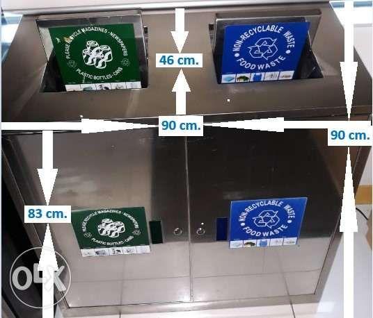 Stainless trash bin segregation bin Stainless steel, Furniture & Home ...