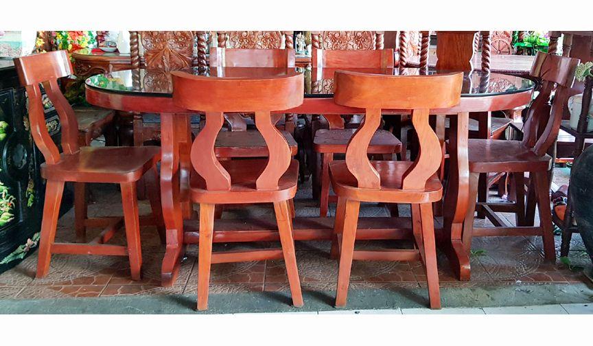 Vintage Modern Dining Set 6Seater Old Guijo Wood, Furniture & Home ...