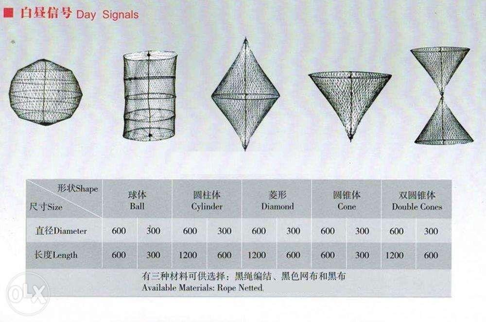 Marine Day Shape Signal 600mm Black Anchor Ball Cylinder Diamond Cone ...