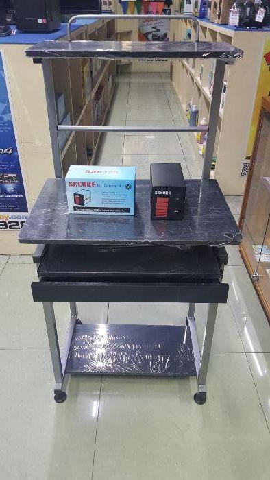 AVR Secure 220V Computer with Table with Keyboard Drawer Black GX-468B ...