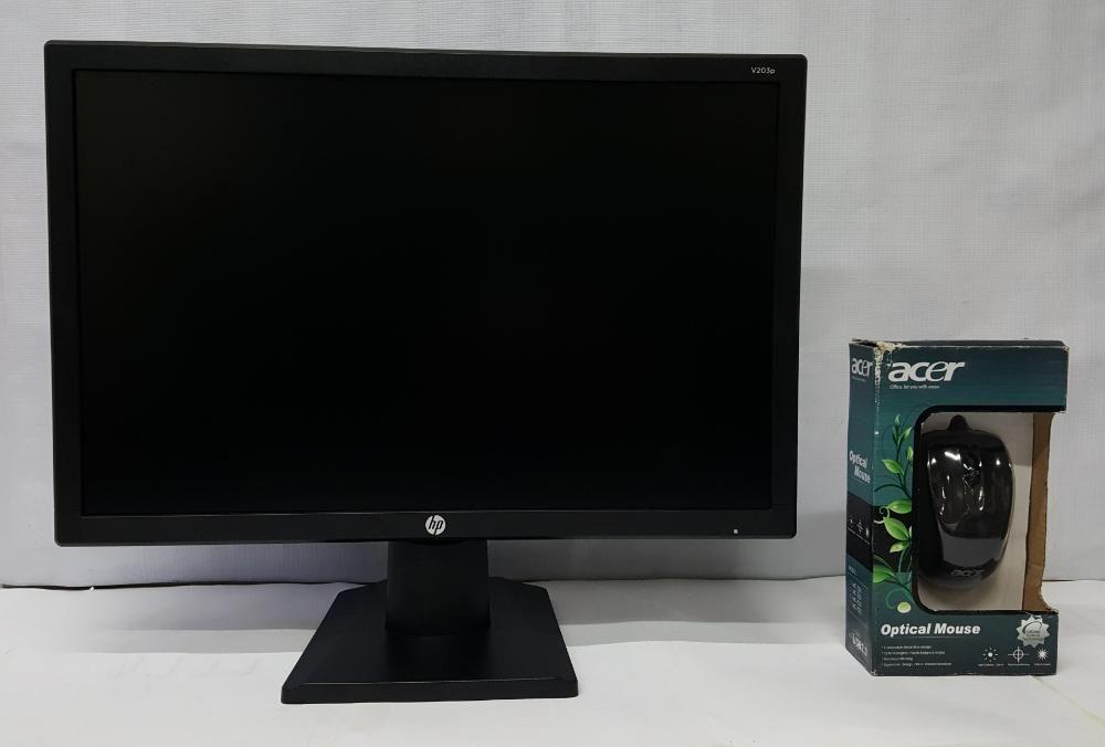 HP V203P 19.5-inch LED Monitor with Acer USB Wired Mini Optical Mouse ...