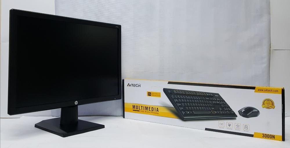 HP V203P 19.5-inch LED Monitor with A4TECH 3000N Wireless USB Keyboard ...