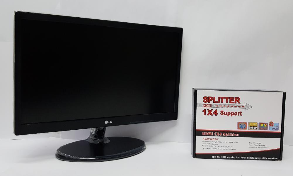 LG 19M38A 18.5-inches LED Monitor with HDMI Splitter 1x4 4Port Hub 3D ...