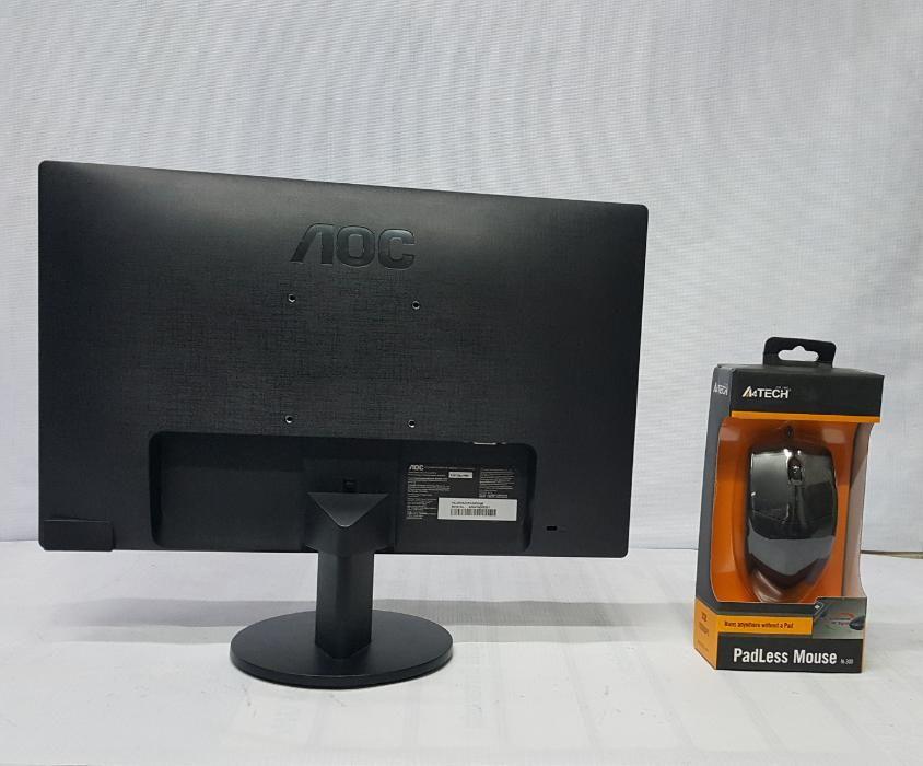 AOC e1670Sw 15.6-inch LED Monitor with A4Tech N-300 USB Padless Mouse ...