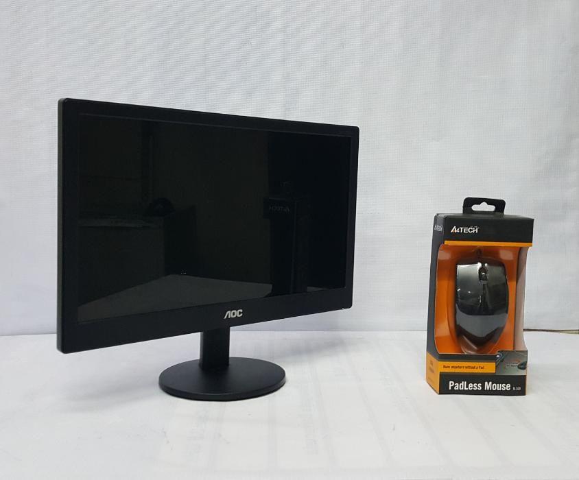 AOC e1670Sw 15.6-inch LED Monitor with A4Tech N-300 USB Padless Mouse ...