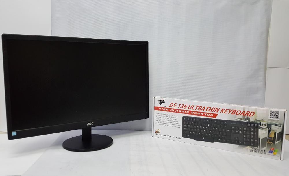 AOC E2270SWHN 21.5-inch LED Monitor with RISE DS-136 PS/2 Keyboard, TV ...