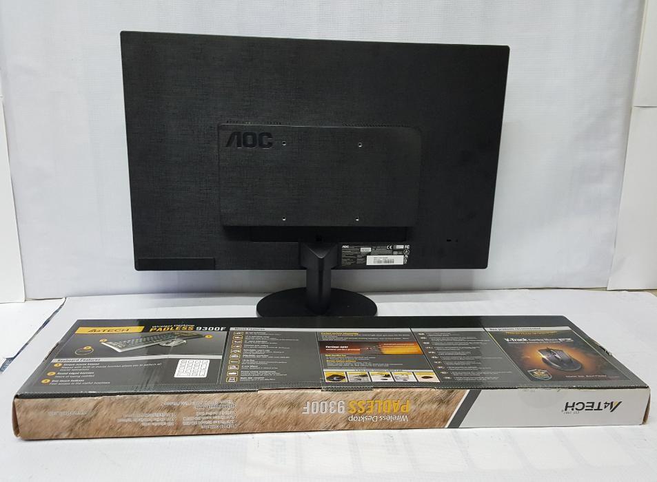 AOC E2270SWHN 21.5-inch LED Monitor with A4TECH 9300F USB Keyboard, TV ...