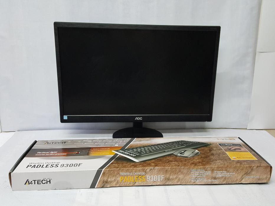 AOC E2270SWHN 21.5-inch LED Monitor with A4TECH 9300F USB Keyboard, TV ...