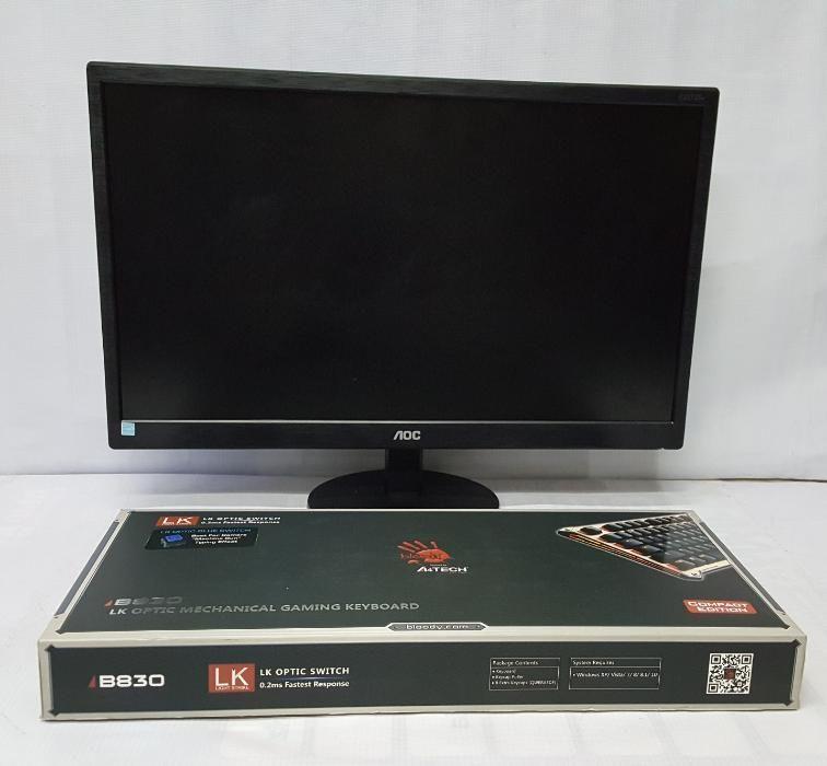 AOC E2270SWHN 21.5-inch LED Monitor with BLOODY B830 LK OPTIC Gaming ...