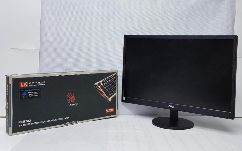 AOC E2270SWHN 21.5-inch LED Monitor with BLOODY B830 LK OPTIC Gaming ...