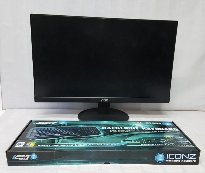 AOC I2280SWD 22-inch IPS LED Monitor with ICONZ LK-8700S USB Backlight ...