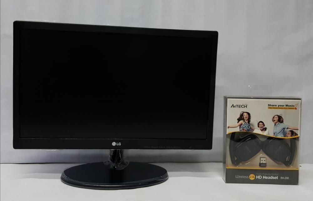 LG 19M38A 18.5-inches LED Monitor with A4TECH RH-200-1 Stereo Headset ...