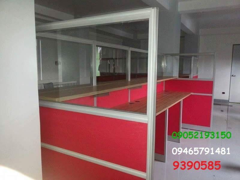 Reception Counter Table with Glass Office Partition, Furniture & Home ...