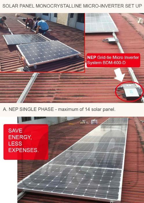 Solar Panel Monocrystalline Micro-inverter Set Up, Commercial ...