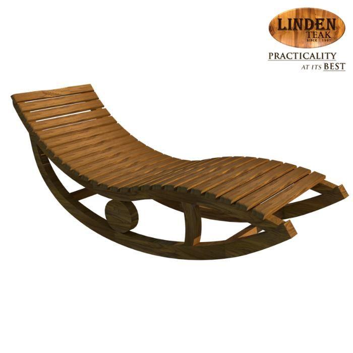 Handcrafted Solid Teak Wood Long Rocking Chair, Furniture & Home Living ...