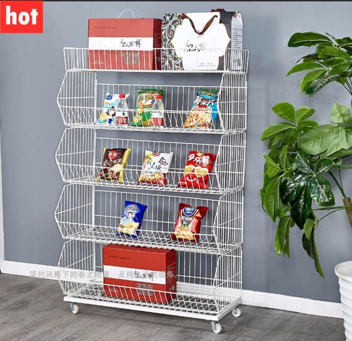 Plastic Coated Utility Basket Rack Wire Mesh Rack For Grocery Stores ...