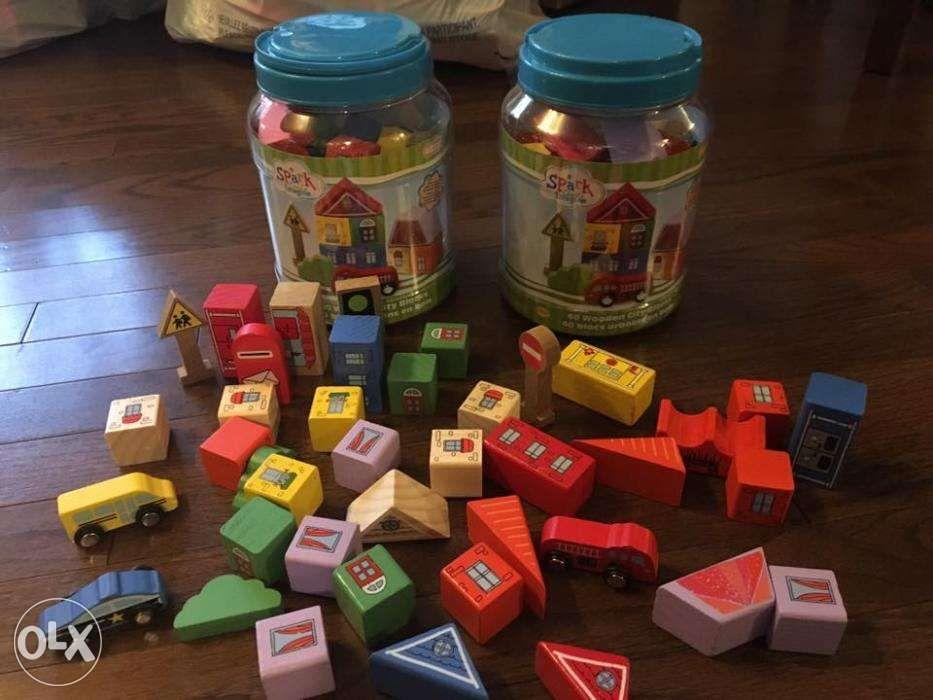 ORIGINAL Spark Create Imagine Wooden City Blocks, Babies & Kids, Infant ...